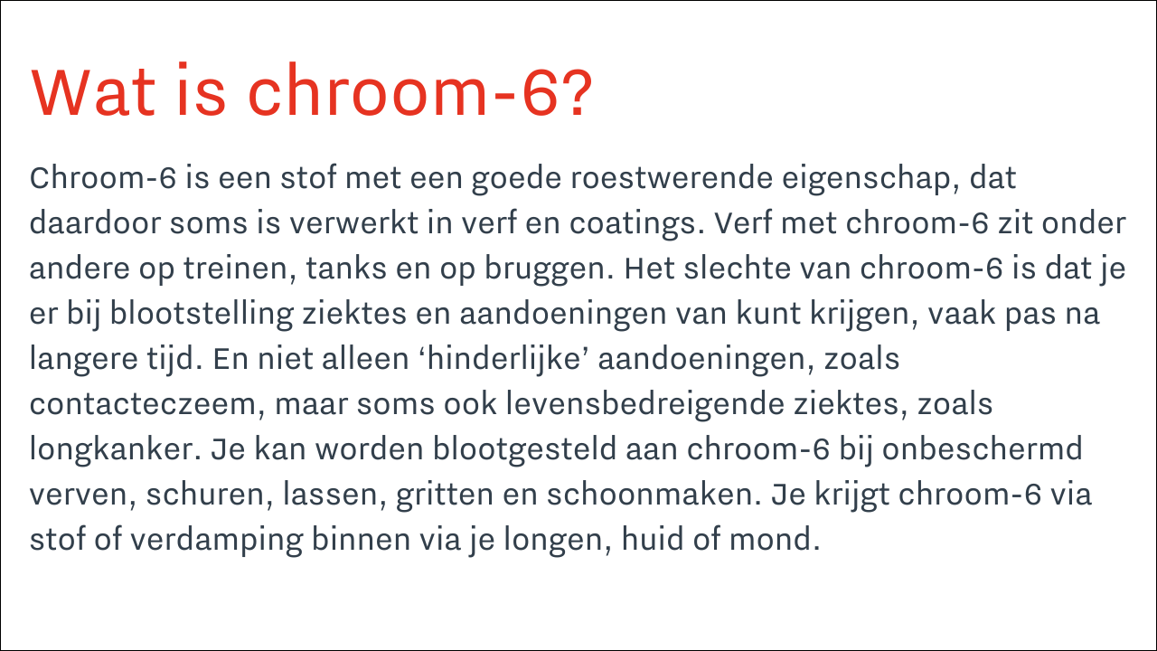 Onderzoek naar blootstelling aan Chroom-6: hoe nu verder? - CAOP